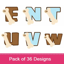 Dog Bone Font Embroidery design pack by Hopscotch, Embroidery Packs on ...