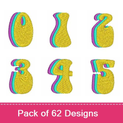 Groovy Font Embroidery design pack by Hopscotch, Embroidery Packs on ...