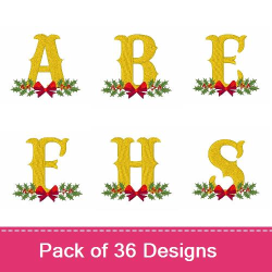 Holly Monogram Font Embroidery design pack by Hopscotch ...