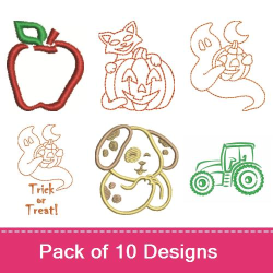 Fall Outlines Embroidery design pack by Jumprope Designs, Embroidery ...
