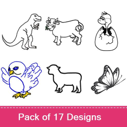 Animal Outlines Embroidery design pack by King Graphics, Embroidery ...