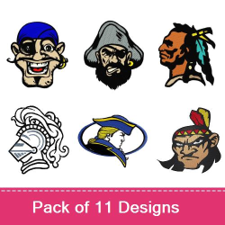 School Mascot Heads Embroidery design pack by King Graphics ...