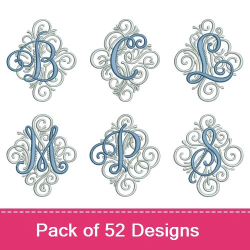 Adorn Monogram Set 2 Sizes Embroidery design pack by Kinship Kreations ...