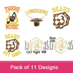 School Mascots Embroidery design pack by MA Designs, Embroidery Packs ...