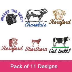 Show Cattle Embroidery design pack by MA Designs, Embroidery Packs on ...