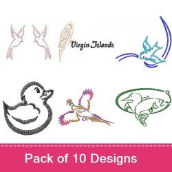 Avian Outlines Embroidery design pack by Machine Embroidery Designs ...