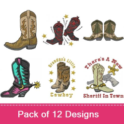 Cowboy Boots Embroidery design pack by Machine Embroidery Designs ...