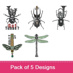 Musical Bugs Embroidery design pack by Machine Embroidery Designs ...