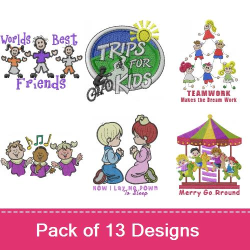 Children & Families Embroidery design pack by Machine Embroidery ...