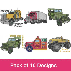 Big Rigs & Jeeps Embroidery design pack by Machine Embroidery Designs ...
