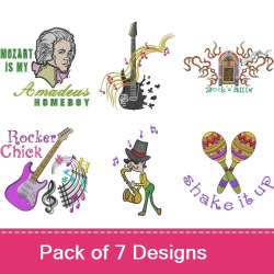 Music Rocks! Embroidery design pack by Machine Embroidery Designs ...