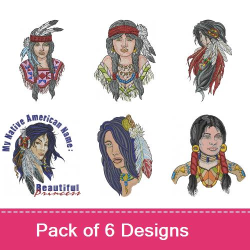 Stunning Native American Women Embroidery design pack by Machine ...