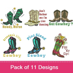 Cowboy Kicks Embroidery design pack by Machine Embroidery Designs ...