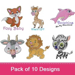 Sweet Nursery Baby Animals Embroidery design pack by Machine Embroidery ...