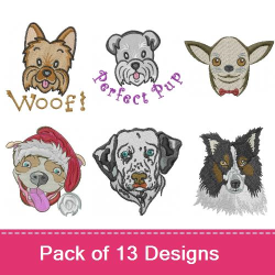 Adorable Dogs Embroidery design pack by Machine Embroidery Designs ...