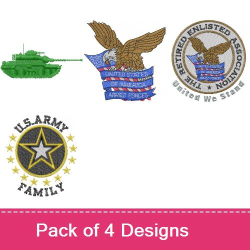 US Army 3 Embroidery design pack by Machine Embroidery Designs ...