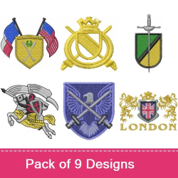 Shields Embroidery design pack by Machine Embroidery Designs ...