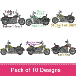 Motorcycles 3 Embroidery design pack by Machine Embroidery Designs ...