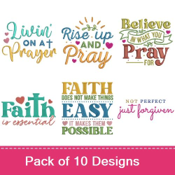 Faith & Prayer Embroidery design pack by Maya Kreations, Embroidery ...
