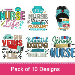 Nurse Life Embroidery design pack by Maya Kreations, Embroidery Packs ...