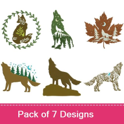 Howling Wolf Embroidery design pack by Maya Kreations, Embroidery Packs ...