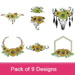 Flower Design Pack Embroidery design pack by Maya Kreations, Embroidery ...