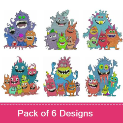 Monsters Embroidery design pack by Mira Embroidery, Embroidery Packs on ...