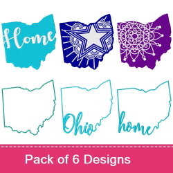 Ohio Embroidery design pack by Crafty Little Nodes | EmbroideryDesigns.com