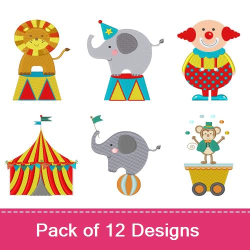 Circus Train Embroidery design pack by Moxie Embroidery ...