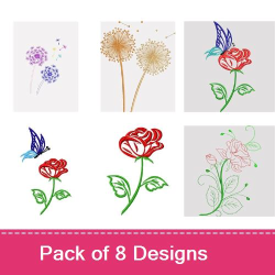Flowers Embroidery design pack by Needle Noodle Embroidery, Embroidery ...