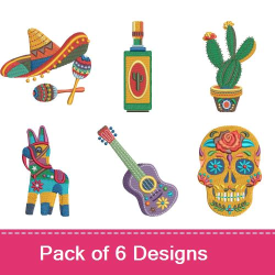 Mexican Fiesta Embroidery design pack by Pat Williams, Embroidery Packs ...