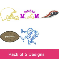 Football Outlines Embroidery design pack by Satin Stitch, Embroidery ...