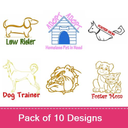 Gorgeous Dog Outlines Embroidery design pack by Satin Stitch ...