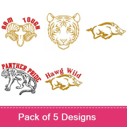 Mascot Outlines Embroidery design pack by Satin Stitch, Embroidery ...