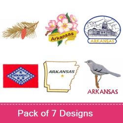 State of Arkansas Embroidery design pack by Stitchitize, Embroidery ...