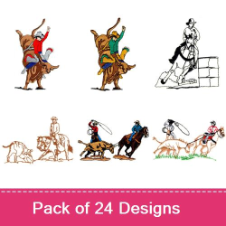 Rodeo Events Embroidery design pack by Stitchitize, Embroidery Packs on ...