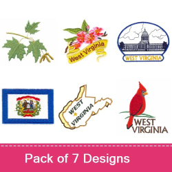 State of West Virginia Embroidery design pack by Stitchitize ...