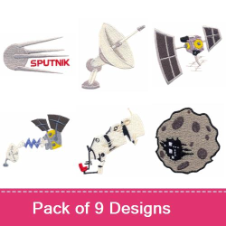 Satellites & Telescopes Embroidery design pack by Stitchitize ...
