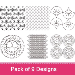 Mitsuba Sashiko Embroidery design pack by Stitchitize ...