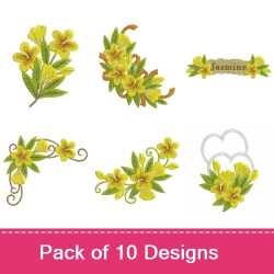 Yellow Jasmine Embroidery design pack by Sweet Heirloom ...
