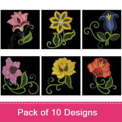 Blooms Embroidery design pack by Sweet Heirloom, Embroidery Packs on ...