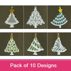 FSL Assorted Christmas Trees Embroidery design pack by Sweet Heirloom ...