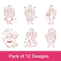 Redwork Little Angels Embroidery design pack by Sweet Heirloom ...