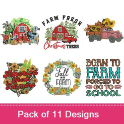 Farm Life Embroidery design pack by Unicorn Creatives, Embroidery Packs ...