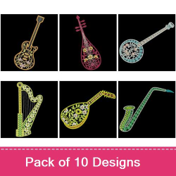 Musical instruments Embroidery design pack by Wind Bell Embroidery ...