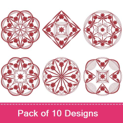 Symmetry Redworks Quilts Embroidery design pack by Wind Bell Embroidery ...