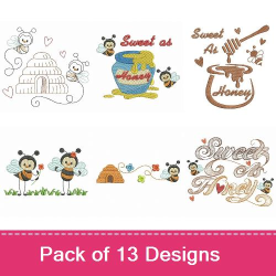 Sweet As Honey Embroidery design pack by Wind Bell Embroidery ...
