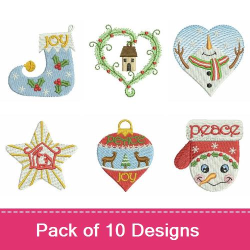 Mini Christmas Embroidery design pack by Wind Bell Embroidery ...