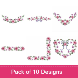 Pearl Roses Embroidery design pack by Wind Bell Embroidery, Embroidery ...