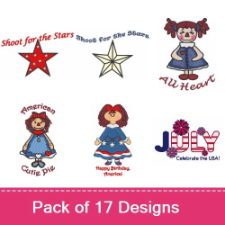 American As Apple Pie Embroidery design pack by Windmill Designs ...